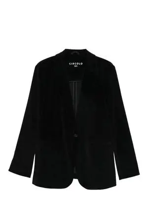 CIRCOLO 1901 Velvet Single-breasted Blazer - Black