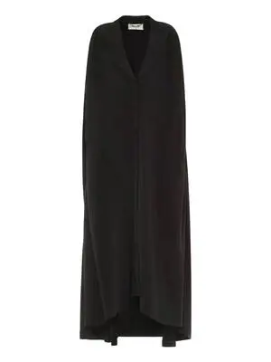 Alberta Ferretti Lapel-collar Cape - Black