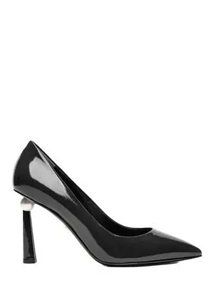 ALEVI MILANO 95mm Pearl-embellished Patent Leather Pumps - Black
