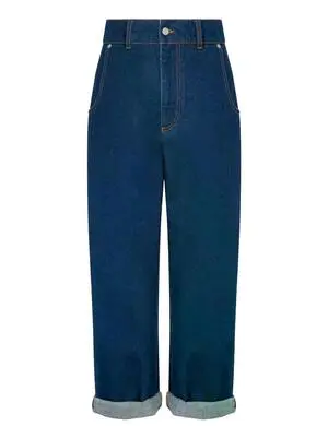Moschino High-waist Cuffed Jeans - Blue