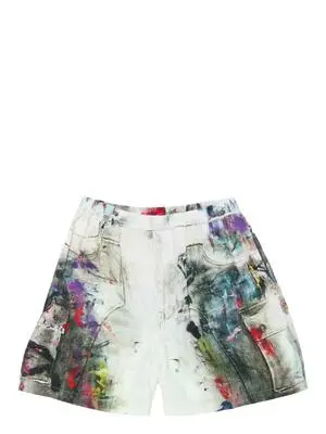 Acne Studios Paint-splatter Shorts - White