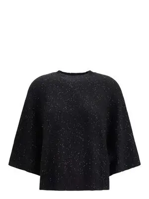 Fabiana Filippi Sequin-embellished Ribbed Sweater - Black