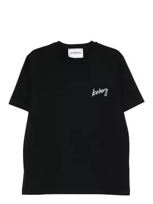 Iceberg Logo Crew-neck T-shirt - Black