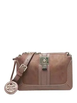 V°73 Padlock Double-zip Shoulder Bag - Brown