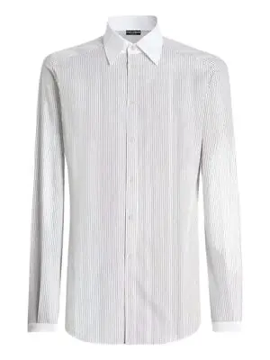 Dolce & Gabbana Striped Long-sleeved Shirt - White