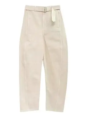 LEMAIRE Belted Panel Trousers - Neutrals