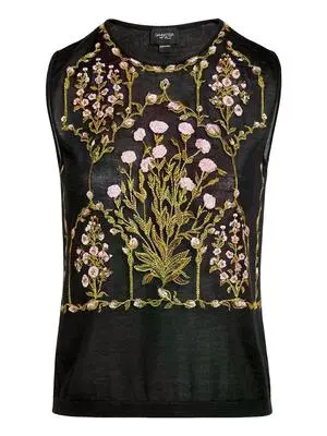 Giambattista Valli Embroidered Sleeveless Top - Black