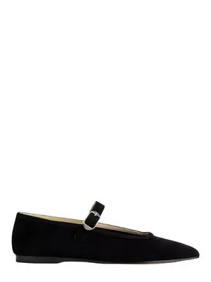 Le Monde Beryl Buckle-fastening Suede Ballet Flats - Black