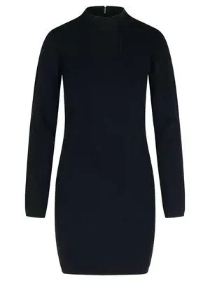 Michael Kors Mock-neck Wool Dress - Black