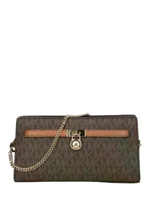 Michael Kors Monogram Chain-strap Satchel - Brown