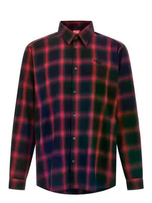 DIESEL Check-pattern Logo-embroidered Shirt - Black