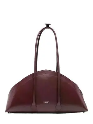 FEDERICO CINA Curved Leather Shoulder Bag - Red