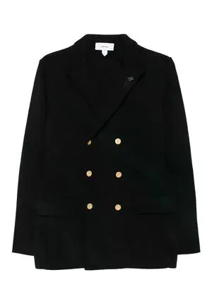 LARDINI Double-breasted Virgin Wool Jacket - Black