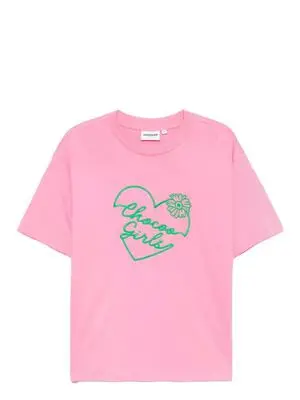 CHOCOOLATE Logo-embroidered T-shirt - Pink