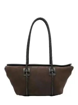Hereu Braided-handle Suede Shoulder Bag - Brown