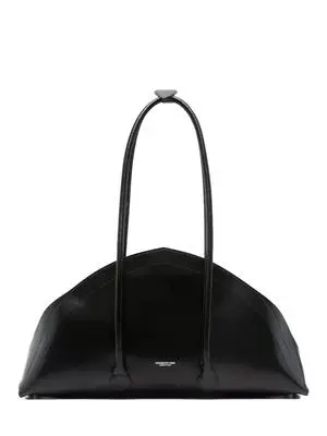 FEDERICO CINA Curved Leather Shoulder Bag - Black