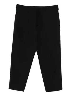 Yohji Yamamoto Drawstring-waist Wool Trousers - Black