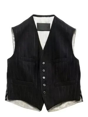Prada Pinstripe Five-button Vest - Black