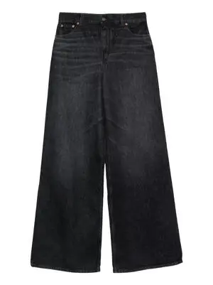 Chloé Whiskered Wide-leg Jeans - Black