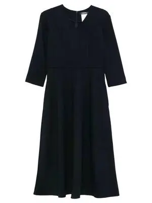 Max Mara Three-quarter Sleeve Flared Dress - Blue