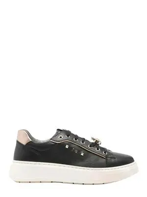 NEROGIARDINI Leather Lace-up Sneakers - Black