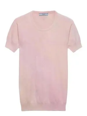Prada Short-sleeve Ribbed T-shirt - Pink