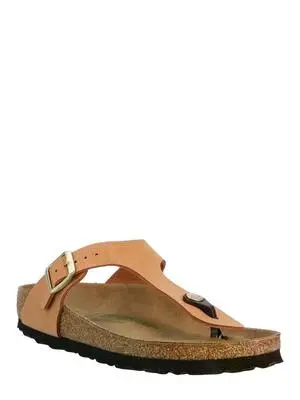 BIRKENSTOCK Gizeh Vegan Buckle Slides - Brown