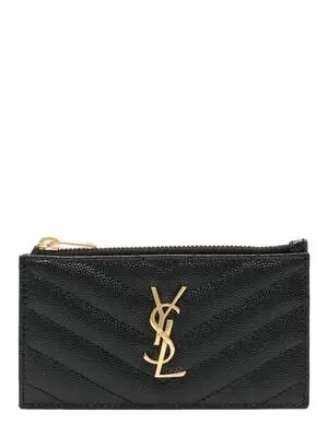 Saint Laurent Cassandre Card Holder - Black