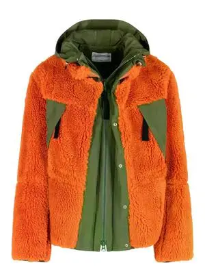 Sacai Hooded Sherpa Jacket - Orange