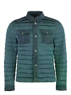 MOORER Panelled Quilted Jacket Blue