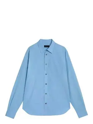 Prada Embroidered-logo Shirt - Blue