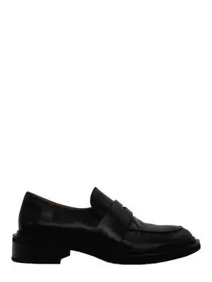 AMIE RAFA Drew Chunky Leather Loafer - Black