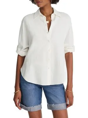 Madewell Cotton Double Gauze Oversize Shirt - White