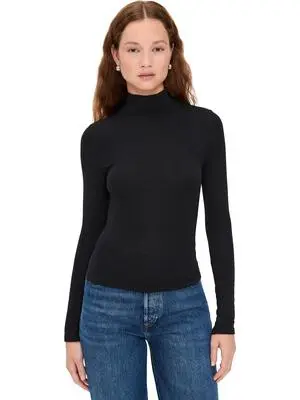 FRAME Rib Turtleneck - Black
