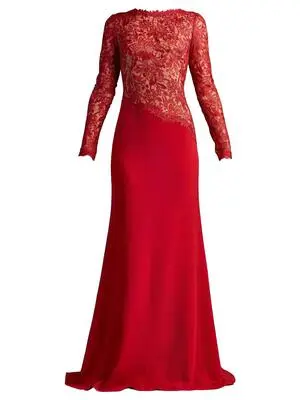 Tadashi Shoji Lace-insert Dress - Red