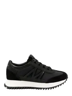 Moncler Pacey 2 Leather Logo Sneakers - Black
