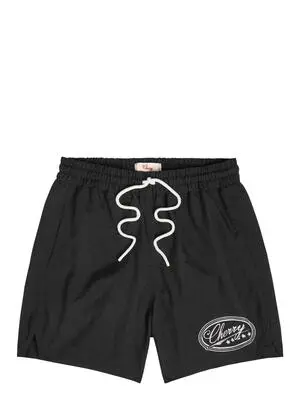 CHERRY LOS ANGELES Five Star Logo-embroidered Nylon Swim Shorts - Black