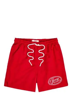 CHERRY LOS ANGELES Five Star Logo-embroidered Nylon Swim Shorts - Red