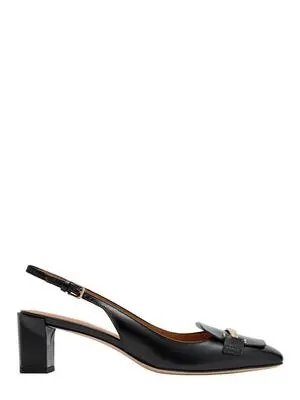 TOD'S Barretta 50 Smoothed Leather Slingback Pumps - Black