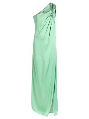 Stella McCartney Crystal-embellished One-shoulder Satin Gown - Mint