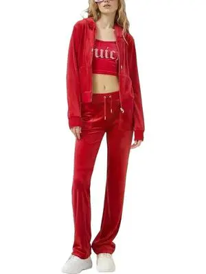 Juicy Couture Embroidered Zip-up Hoodie - Red
