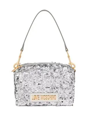 Moschino Sequin-embellished Shoulder Bag - Grey
