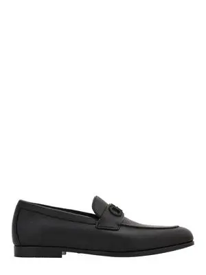 FERRAGAMO Gancini Buckle Loafer - Black