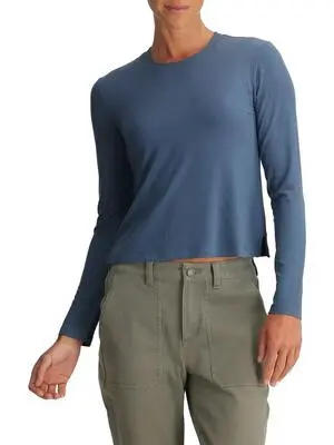 FREE FLY Long Sleeve Rib T-shirt - Pacific Blue