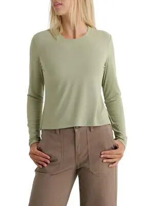 FREE FLY Long Sleeve Rib T-shirt - Tea