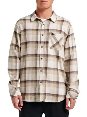 Quiksilver Penmar Check Cotton Flannel Button-up Shirt - Silver Birch