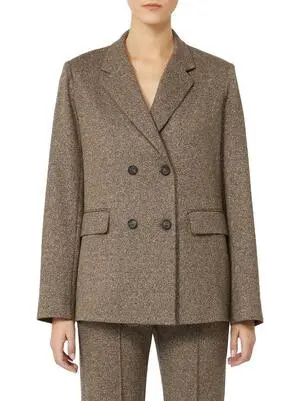 MM BY MAX MARA Albania Tweed Jersey Jacket - Tobacco
