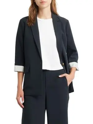 Rag & Bone Rag & Bone Jennie Elbow Sleeve Crepe Blazer Black