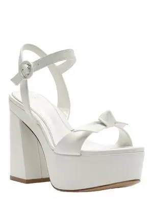 ALEXANDRE BIRMAN Clarita Flare Platform Bridal Sandal - Pearl/white