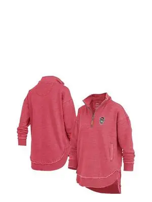 PRESSBOX Nc State Wolfpack Northfork Sojourn Poncho Quarter-zip Sweatshirt - Red